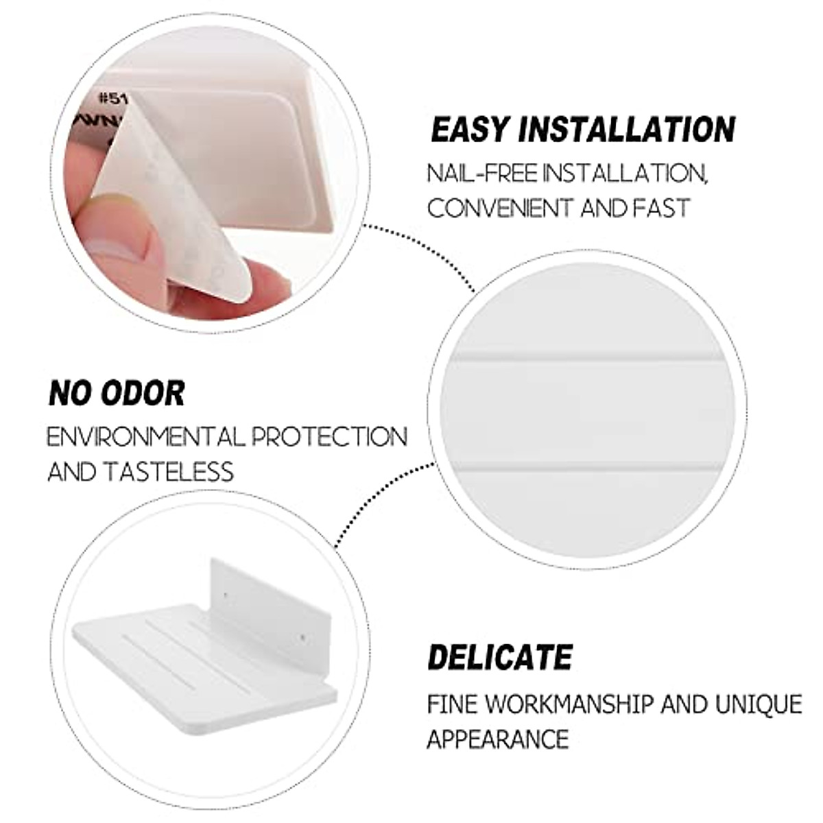 Alipis Wall Mounted Shelves Wall Mounted Shelves Plastic Floating Wall Punch Free Storage Rack Bathroom Utensil Rack Plastic Wall Rack Shelves Small Stick Sink Shelf Sink Shelf