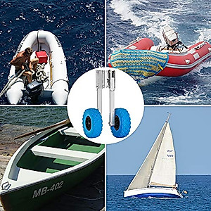 Bestauto Boat Launching Wheels Stainless Steel Transom Launching Wheel Dolly Stainless Steel for Inflatable Boat