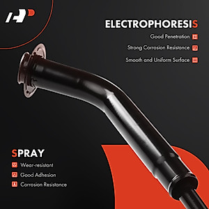 A-Premium Fuel Tank Filler Neck Pipe Hose Compatible with Ford F-150/F-250 1990-1996, F-350 1990-1997, F-250 HD 1997, Gas, with Single Rear Wheel, Replace# E7TZ9034B