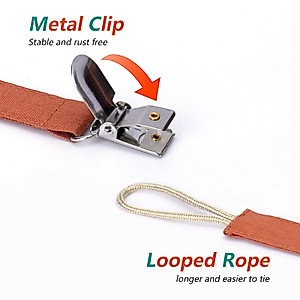 Pacifier Clips Baby Girl, Binky Clip Holder, 4 Pieces, Cotton and Linen Soft Fabric, for Babies During Teething