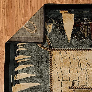 United Weavers of America Genesis Collection Seascapes Heavyweight Heat Set Olefin Rug, 5-Feet3-Inch by 7-Feet 6-Inch, Blue