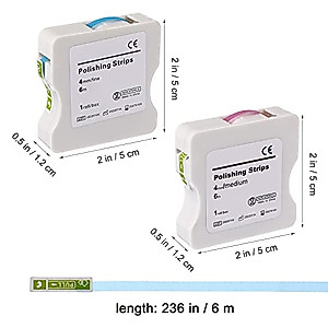 Healifty 2 Box Dental Polishing Strip Teeth Abrasive Finishing Strip Sanding Grinding Deep Teeth Cleaning Tool Dental Care Roll (Rosy Blue)