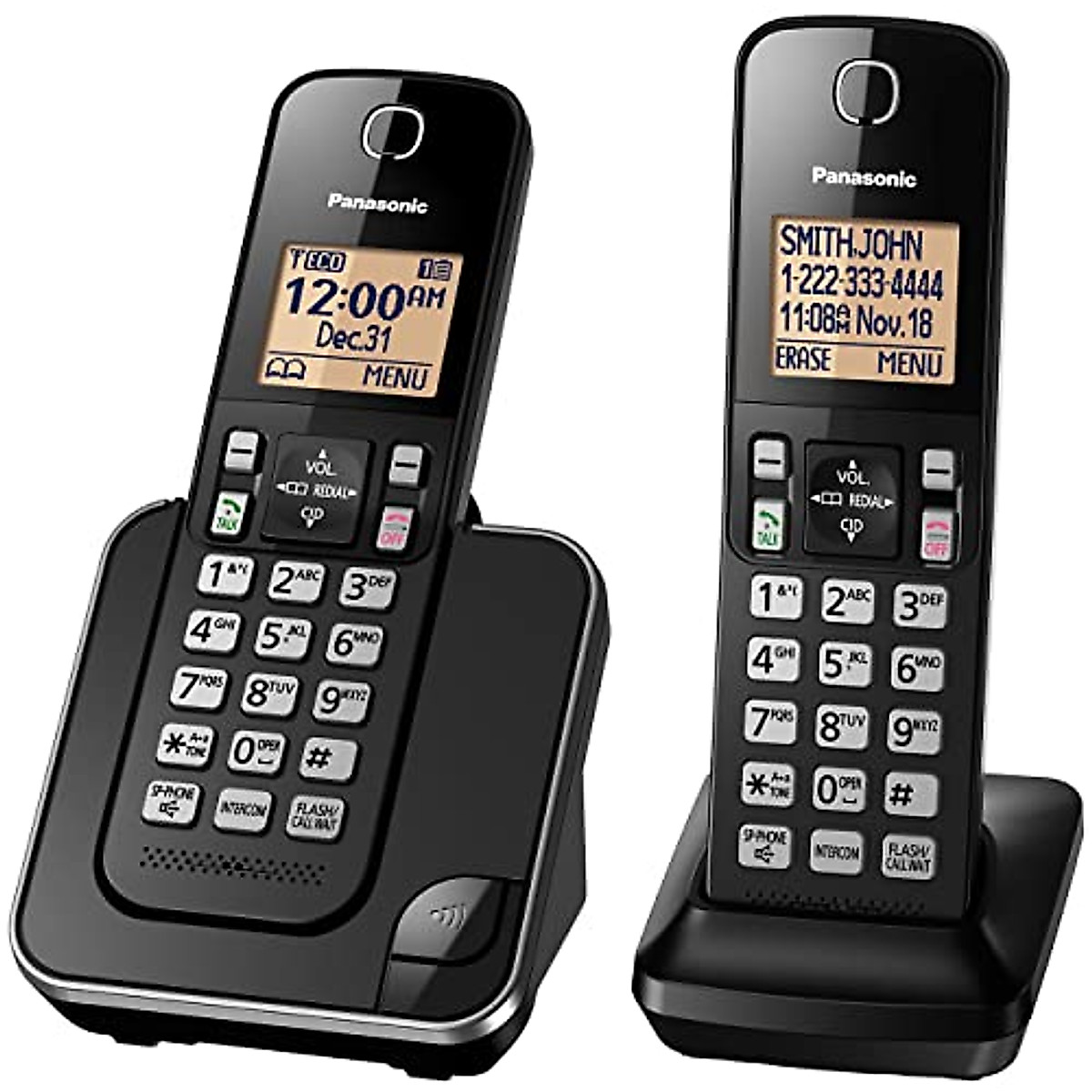 Panasonic KX-TGC352B / KX-TGC382B Dect 6.0 2-Handset Landline Telephone (Renewed)