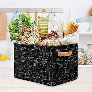 Education Math Storage Basket Cube Large Toys Storage Box Bin with Handle Collapsible Closet Shelf Cloth Organizer for Nursery Bedroom,15x11x9.5 in,1 Pack