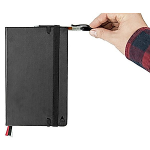 NOMATIC Notebook - Journal For Writing, Business, Office, And Sketchbook - 240 Ruled Pages - Hard Cover Notebook With Perforated Pages, Built-in Pen Holder, And Whiteboard Paper (Black)