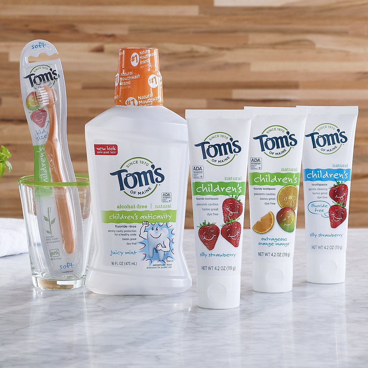 Tom's of Maine Natural Children's Fluoride-Free Toothpaste, Silly Strawberry, 4.2 Oz(Pack of 3)