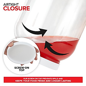 Stock Your Home 1 Gallon Clear Plastic Jars with Lids (2 Pack) 128 oz Wide Mouth Large Jar with Lid, Big Container for Candy, Cookies, Arts & Crafts, Bartender Money Tips, Kitchen & Pantry Storage