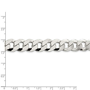 925 Sterling Silver 14mm Beveled Curb Chain Necklace, Bracelet or Anklet