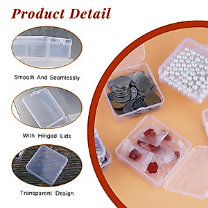 16 Pack Plastic Beads Storage Transparent Containers Box Small Drawer Organizers with Hinged Lid for Beads Earplugs Crafts Jewelry - 2.9x2.9x1 inch