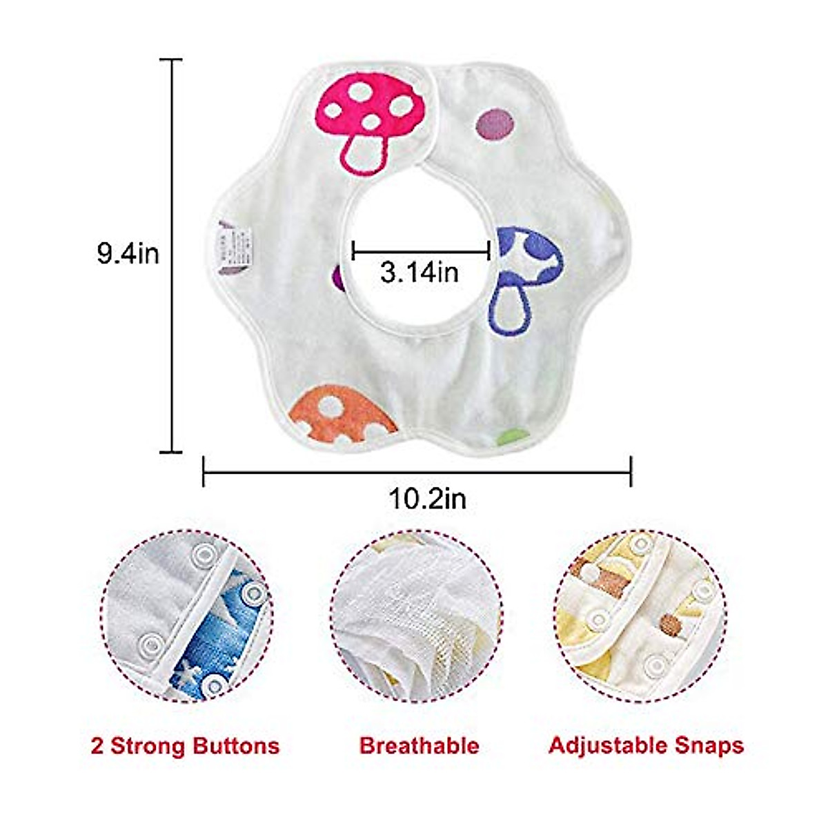 MERLINAE 10 Pack Baby Bandana Drool Bibs Baby 360 Rotate Baby Petal Gauze Bibs-Burp Cloths,Feeding,Waterproof And Absorbent,Drooling And Teething