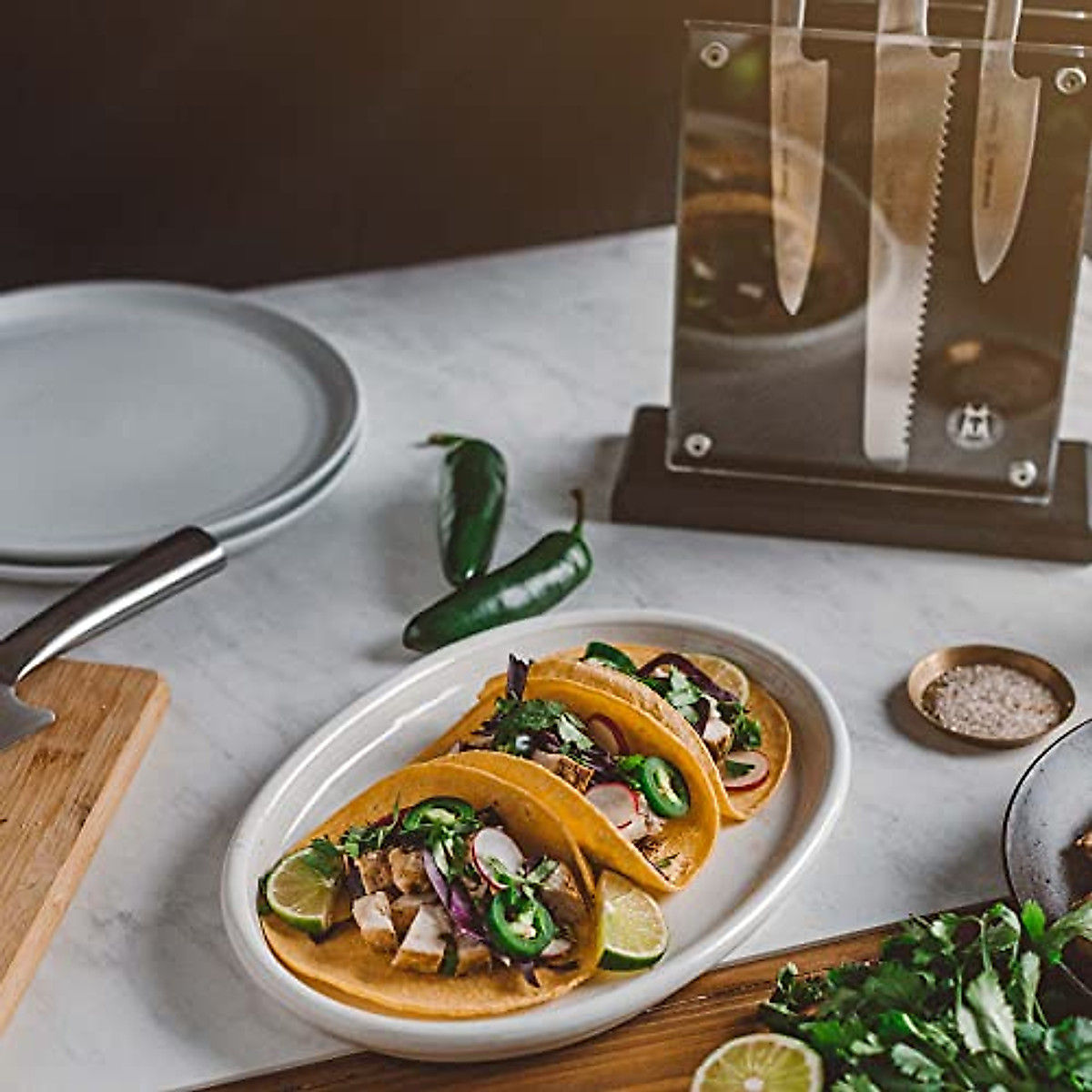 Schmidt Brothers - 6-Piece Knife Set, High-Carbon Stainless Steel Cutlery with Knife Block