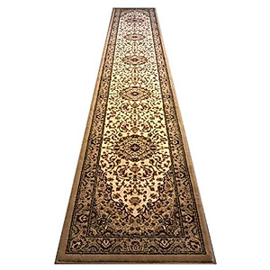 Bellagio Traditional Area Rug Runner 32 in. X 15 Ft. 10 in. Beige 401
