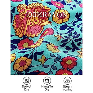 ZESICA Women's 2023 Bohemian Floral Printed Wrap V Neck Short Sleeve Split Beach Party Maxi Dress,Green,Medium