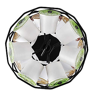 Flagship K cup Holder Carousel 3 Tier for Keurig Pod Holder Metal DIY Install Small for K-cup Storage Stand 21 K Pod Storage