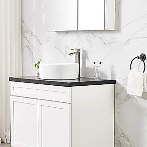 VCCUCINE Modern Vessel Sink Brushed Nickel Tall Waterfall Bathroom Faucet, Single Handle Mixer Vessel Sink Faucet with Pop Up Drain and Two 3/8" Hoses