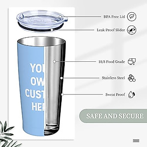 Personalized Coffee Tumbler with Text Custom Tumbler Cups with Straw Custom Stainless Steel Coffee Mug Travel Custom Travel Cups Personalized