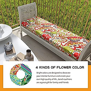 RULAER 30x14x2.5inch Bench Cushion for Indoor Outdoor Furniture Durable UV Resistant Lounge Patio Seat Pad Anti-Slip Garden Cushions (Idyllic Zippered for Easy Clean