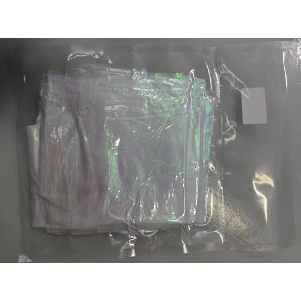 3Yard Sheer Fabric, Magic Laser Holographic Fabric, 59inch Iridescent Fabric Sequin Fabric Gradient Organza Fabric Lace for Wedding Photography Background Dress Party DIY Supplies, Magic White