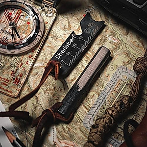 überleben Hexå Lite Ferro Rod Fire Starter for Survival – Up to 20,000 Strikes, 3" Long, 1/2" Thick Hexagon Fire Steel with Striker and Lanyard – Waterproof Flint and Steel for Camping