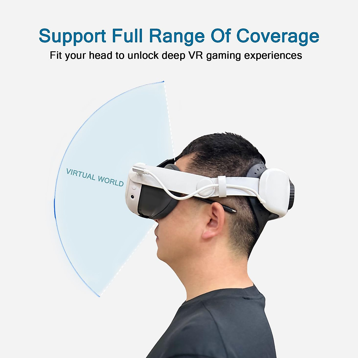 Comfort Head Strap with Battery for Meta Quest 3/Quest 3S, 8000Mah Elite Strap Battery Pack Extend 7 hrs Playtime, Adjustable Lightweight Headset Strap Accessories