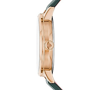 Kate Spade New York Women's Metro Three-Hand Green Leather Watch (Model: KSW1766)