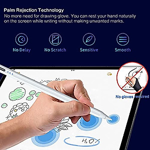 Stylus Pen for iPad 9th 10th Gen, Palm Rejection Apple iPad Pencil 2nd Generation for iPad Pro 11/12.9 3/4/5 Gen, iPad Mini 5/6, iPad 6/7/8, iPad Air 3/4/5, Apple Pen for iPad 2018-2022, White