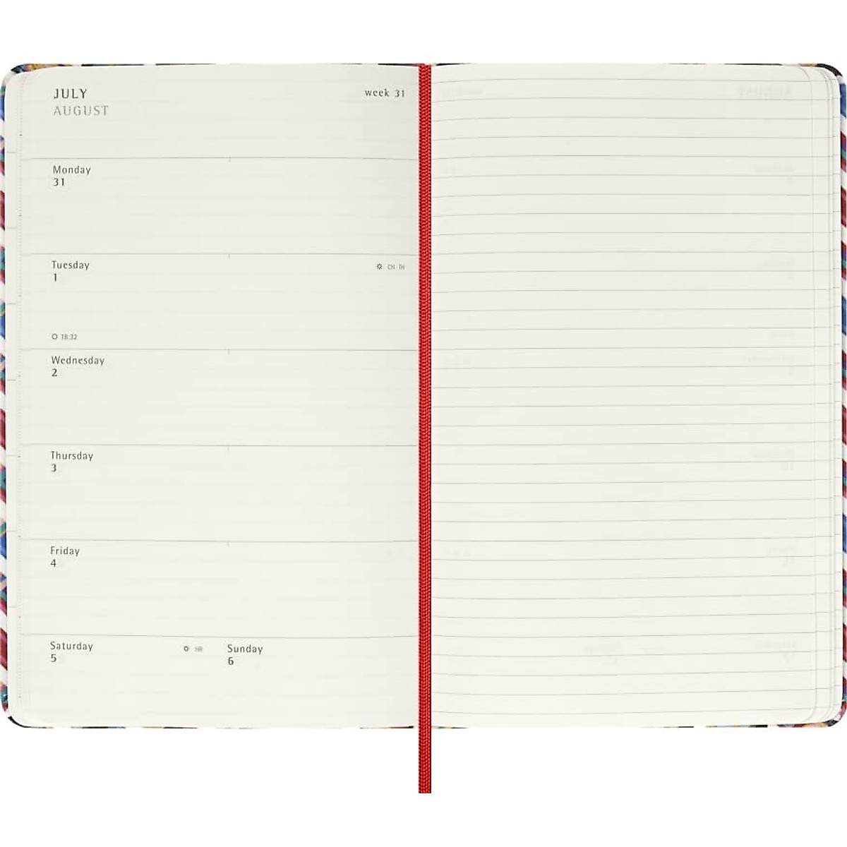 Moleskine Limited Edition 2023 Weekly Notebook Planner Missoni, 12M, Large, Zig Zag Textile, Hard Cover (5 x 8.25)