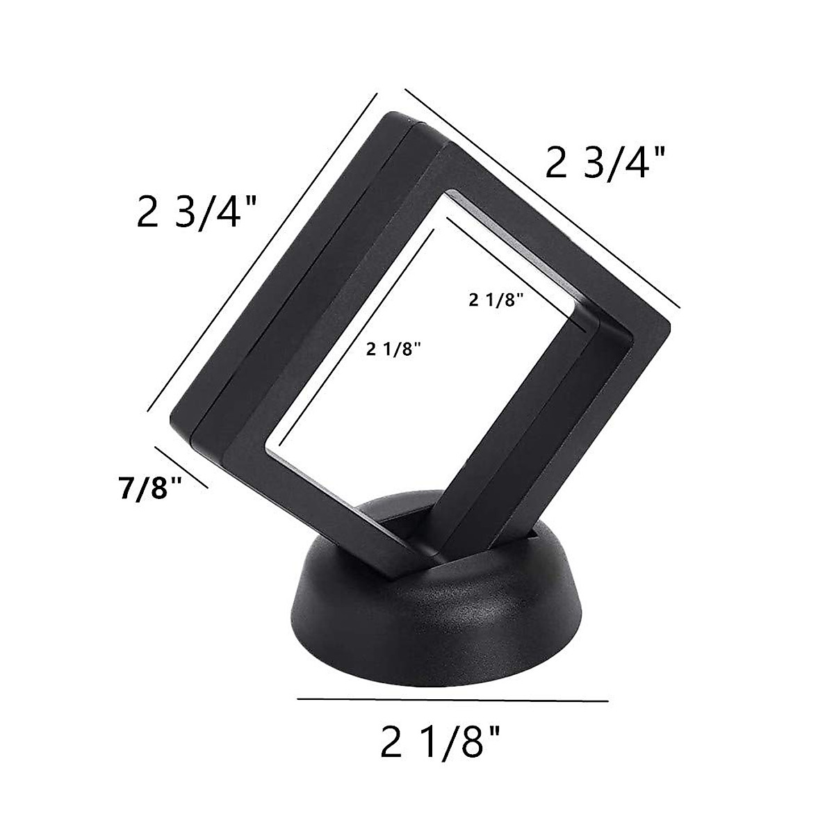 XIZHI Set of 10 Pack Black Diamond Shape Display 3D Floating Frame Display Holder Stands Holder Magic Suspension Box ，2 3/4 x 2 3/4 x 7/8inches