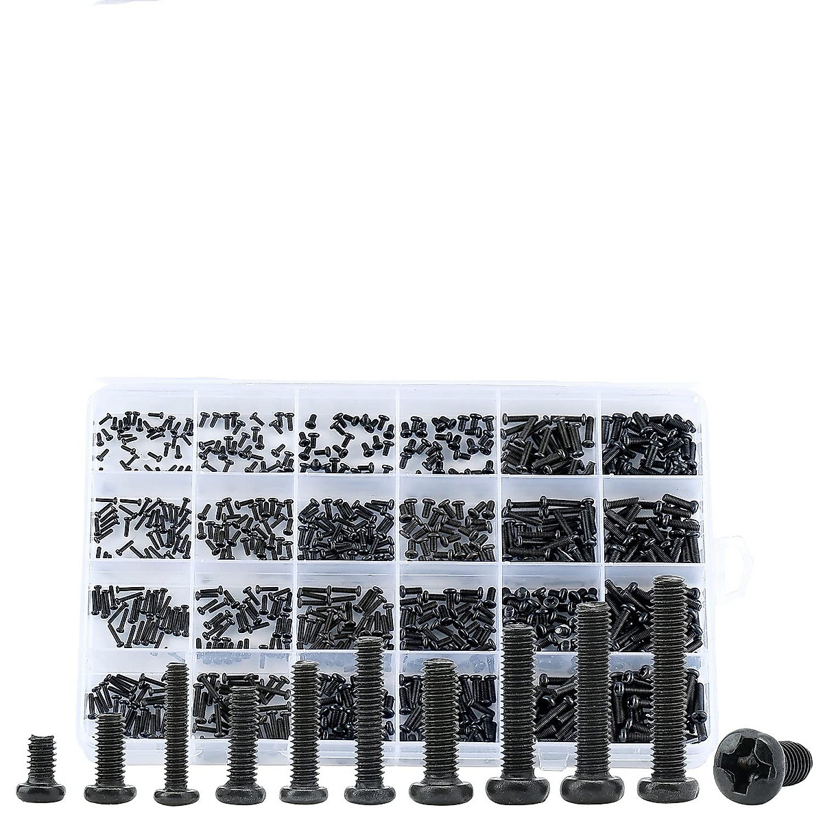 650pcs Cross Recessed Round Pan Head Machine Screws Set M1.4 M1.7 M2 M2.5 M3 Mini Screw Laptop Computer Screw Phillips Screw Kit DaJiKan