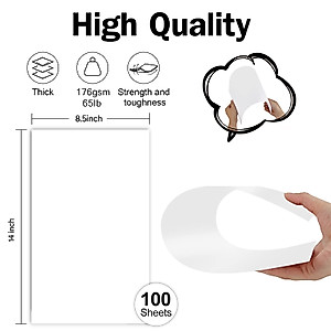 White Cardstock 8.5x14 Thick Paper 100 Sheets, Goefun 65lb Heavyweight Legal Cardstock Printer Paper For Arts and Crafts, Brochures, Menus, Posters