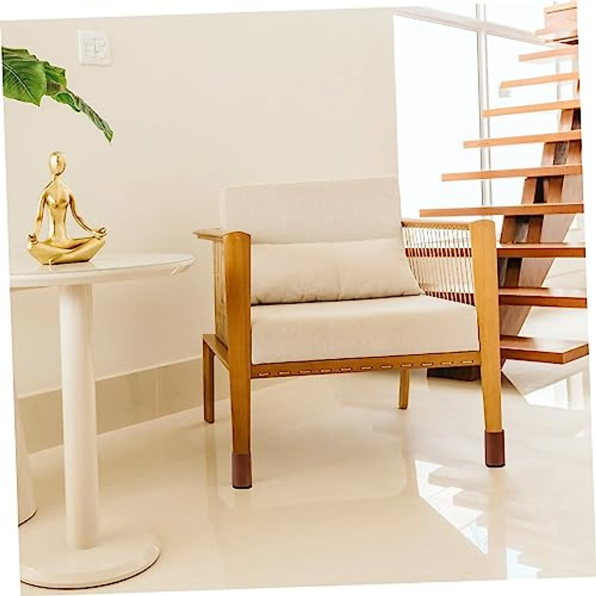 USHOBE 6 Pcs Thickened Table Mat Plastic Chair Circle Chair Sofa Protector Bed Desk Foot Sleeve Bed Riser Chair Leg Mat Chair Feet Caps Furniture Accessory Cabinet Brown Accessories