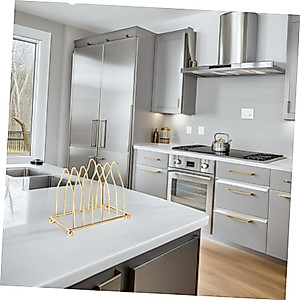 Operitacx Plate Racks Metal Dish Rack Pot Lid Holder Plate Stand Kitchen Cabinet Organizer Drying Rack for Bowl Cup Cutting Board