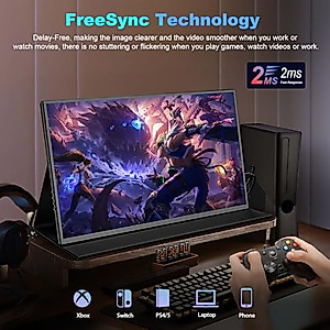 COOLHOOD 18.5" Portable Monitor, FHD IPS 1080P Laptop Monitor USB C HDMI Gaming Ultra-Slim Screen w/Invisible Stand & Speaker,Plug&Play, External Monitor for Laptop PC Mac Xbox PS5/PS4 Switch