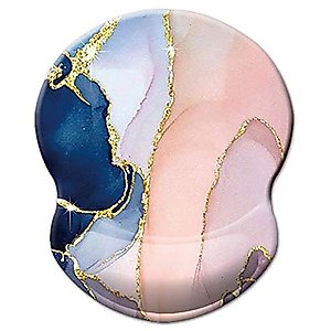 Mouse Pad with Wrist Support, Non Slip Mousepad Wrist Rest for Office, Computer, Laptop & Mac- Durable & Comfortable & Lightweight Ergonomic Support Mouse Mat (Pretty Marble-Wrist)