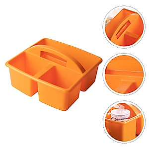 Multiuse Organizer with Handle: Stackable Plastic Bin Basket Divided Storage Tote Holder Plastic Craft Storage Organizer Basket for Art Craft Supplies Makeup Bathroom Shower Cleaning