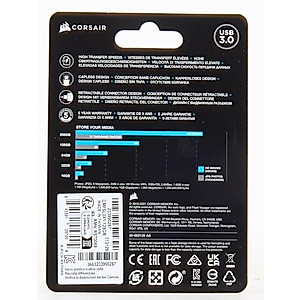 Corsair CMFSL3X1-128GB Flash Voyager Slider X1 128GB USB 3.0 Flash Drive, Black