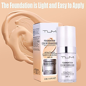 30ml TLM Concealer Cover Cream Flawless Colour Changing Foundation Makeup Base Nude Face Liquid Cover Concealer Changing Warm Skin Tone Moisturising Cover for women & girls(2pcs)