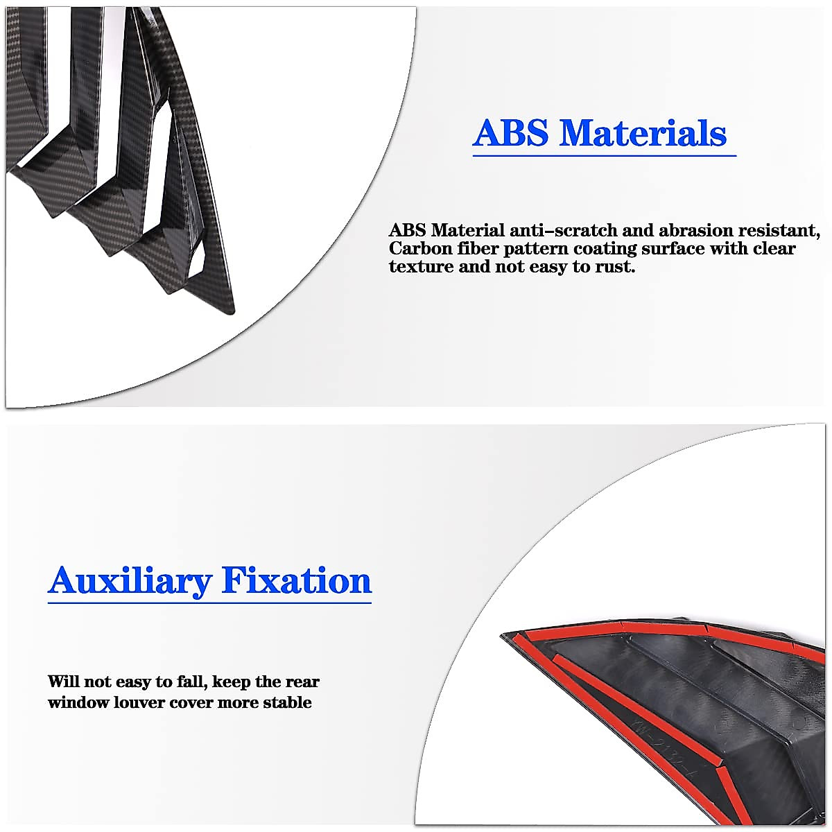 Fgtagtal Rear Side Window Louver Cover Fit for Toyota Supra GR A90 A91 MK5 2019-2024, Side Window Louvers Air Vent Scoop Shades Trim Cover(Carbon Fiber Pattern Black)