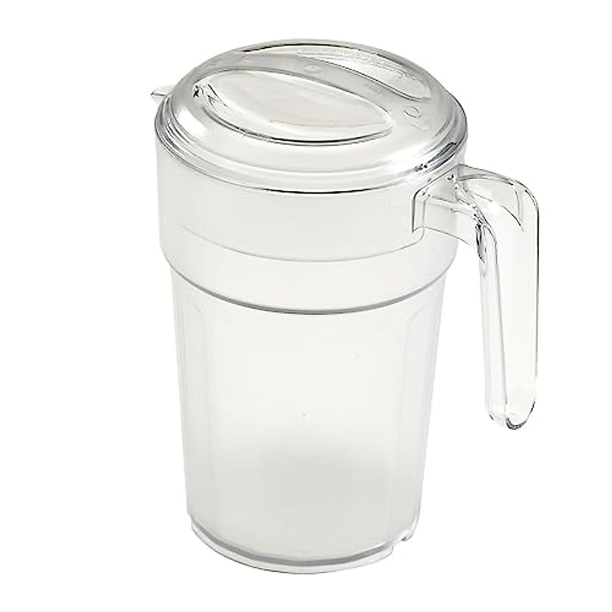 Cambro Camwear PC34CW 1 Liter Self-Service Stackable Customizable Pitcher with Lid