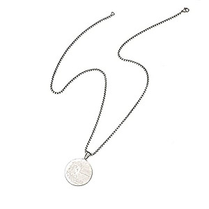 UTHOSMDO Be Strong Lion Bible Cover - Joshua 1:9, Engraved English Bible Lords Stainless Steel Necklace (Silver)