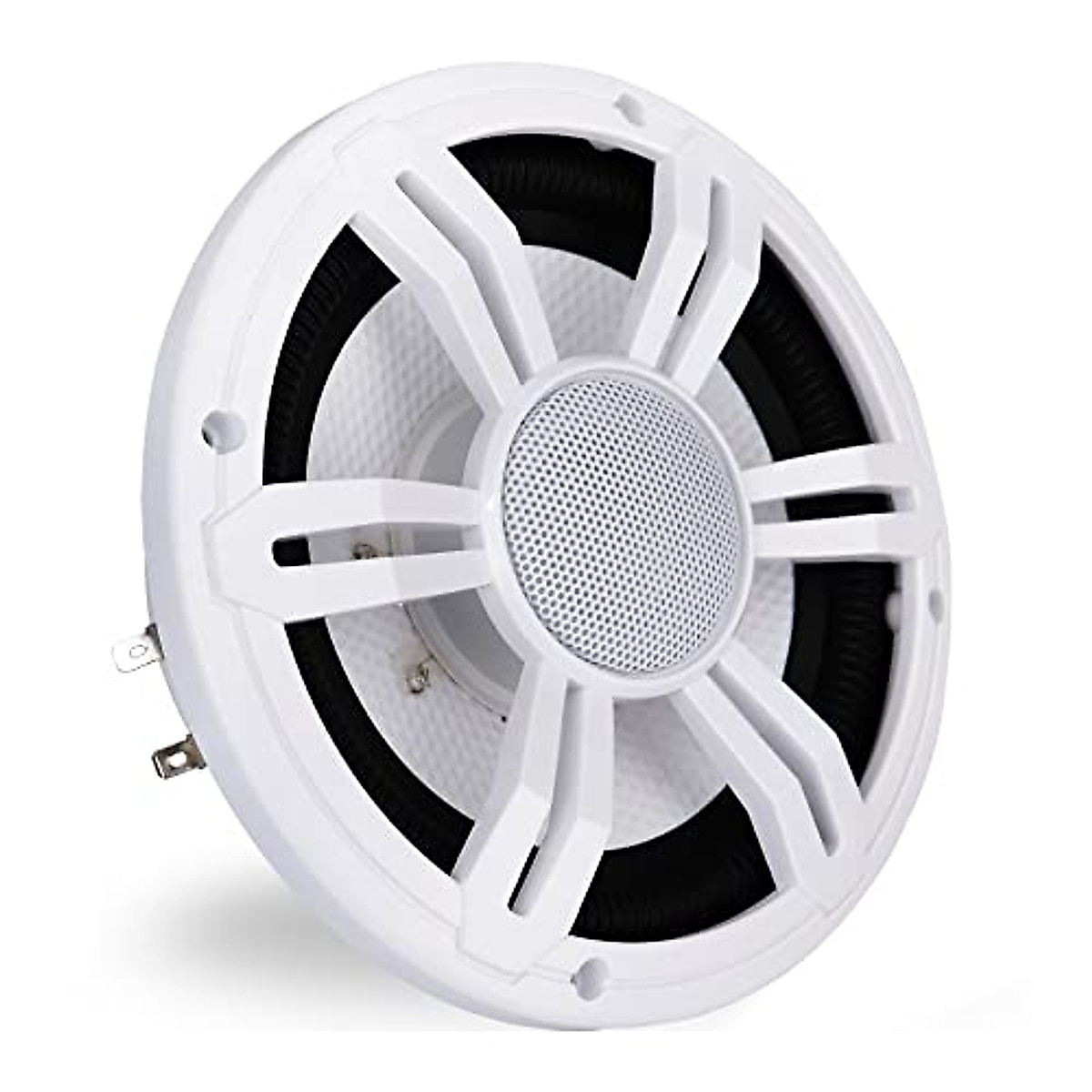 PyleUsa 6.5” Slim Marine Subwoofer -150W 4 Ohm Waterproof Car Component Speaker System,Low Profile PP Cone w/Rubber Edge, 20 Oz Magnet 1" Voice Coil, for Custom Audio Boat Truck Mobile Vehicle (White)