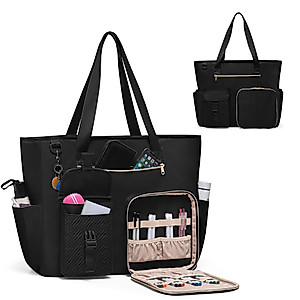 Fasrom XXL Utility Tote Bag for Women with 15.6 inches Laptop Compartment, Extra Large Teacher Bag to Hold Supplies and More, Black (Patent Design)