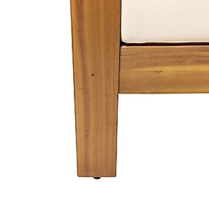 Christopher Knight Home Louver Club Chairs, Teak + Cream