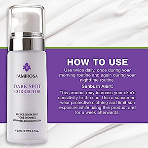 Dark Spot Remover for Face - Dark Spot Corrector Serum for Sun Spot Brown Spots Stubborn Spots-Freckle Remover - Melasma Hyperpigmentation Treatment Formulated with 4-Butylresorcinol, Kojic Acid and Hyaluronic acid- 50 ml