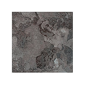 Achim Imports VFT961POVR Home Furnishings Portfolio 12x12 2.0mm Self Adhesive Vinyl Floor, Midnight Marble, 9 Tiles/9 sq. ft, 12 x 12 (Pack of 2)