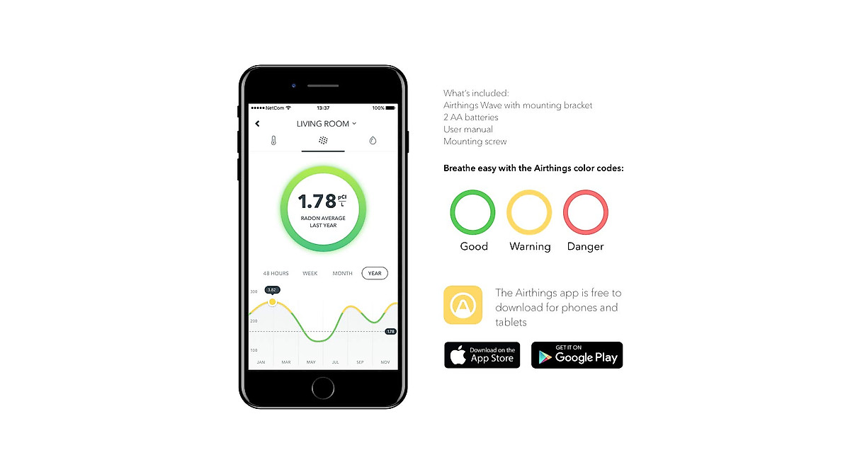 Airthings Wave: Smart Radon Detector for Home Safety
