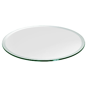 Dulles Glass 24" Round Glass Table Top - Tempered- 1/2" Thick - Bevel Polished Glass