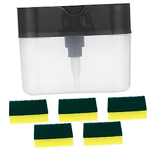 Beatifufu 1 Set soap Dispenser Sink Sponge Holders soap Pump Sponge Travel soap foamer Empty Pump Bottle Travel soap case Sink Tray Kitchen Countertop Organizer Plastic Sink Rack Automatic