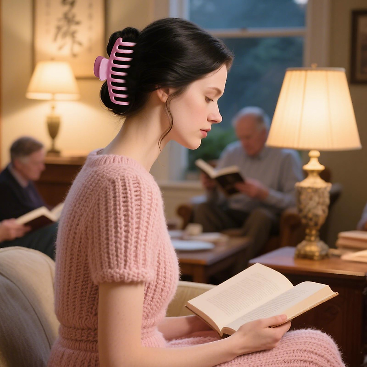 TOCESS Big Hair Claw Clips for Women Large Claw Clip for Thin Thick Curly Hair 90's Strong Hold 4.33 Inch Nonslip Neutral Matte Hair Clips (4 Pcs)