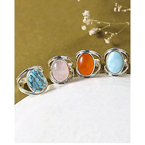 YoTreasure Black Onyx Solid 925 Sterling Silver Split Shank Statement Ring